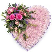 Pink Massed Heart - Funeral Flowers Sidcup