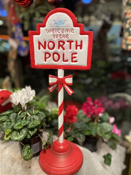 Metal North Pole sign